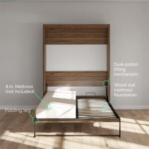 Signature Sleep Queen Murphy Wall Bed in Walnut