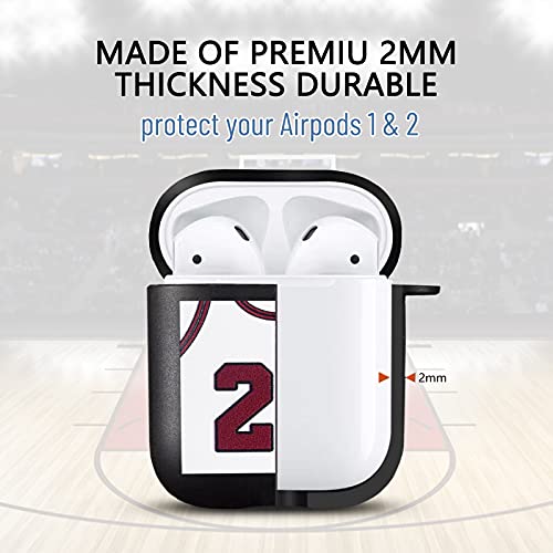 Basketball case Cover Compatible with Airpods 2&1 [No.23] Sports Jersey Cool Fun Design Spirit Inheritance with Keychain Soft Skin Protective Case for Fans Boys Girls Teen-Size 23