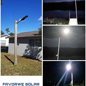 Favorwe 300W Solar Street Light, 20000 Lumens LED Street Lights Solar Powered Outdoor, Solar Parking Lot Lights with Motion Sensor and Remote Control, Waterproof Heavy Duty Die-Casting Aluminum