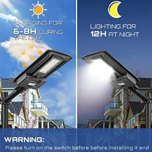 Favorwe 300W Solar Street Light, 20000 Lumens LED Street Lights Solar Powered Outdoor, Solar Parking Lot Lights with Motion Sensor and Remote Control, Waterproof Heavy Duty Die-Casting Aluminum