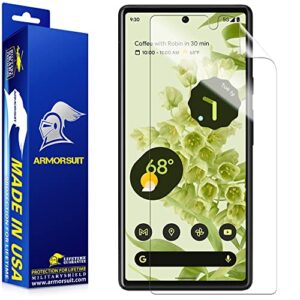 armorsuit (2 pack screen protector designed for google pixel 6 (6.4 inch) (2021) case friendly militaryshield hd clear film - made in usa