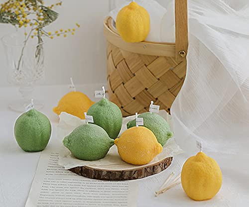 Lemon Shaped Scented Candle,100G Fruit Aroma Soy Wax Decorative Candle for Table Photo Prop Birthday Gift,Prefect for Meditation Stress Relief Mood Boosting Bath Yoga (Yellow)