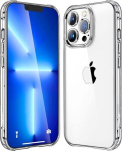 mkeke for iphone 13 pro case clear, slim phone cases for apple iphone 13 pro with protective bumper [military grade protection] [not yellowing]