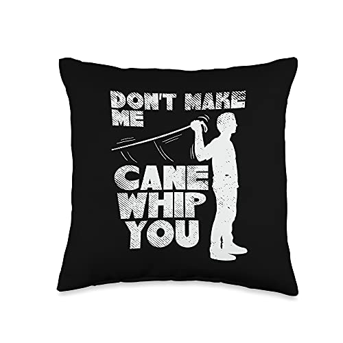 Funny Blind & Braille Gifts Don't Make My Cane Whip You Throw Pillow, 16x16, Multicolor