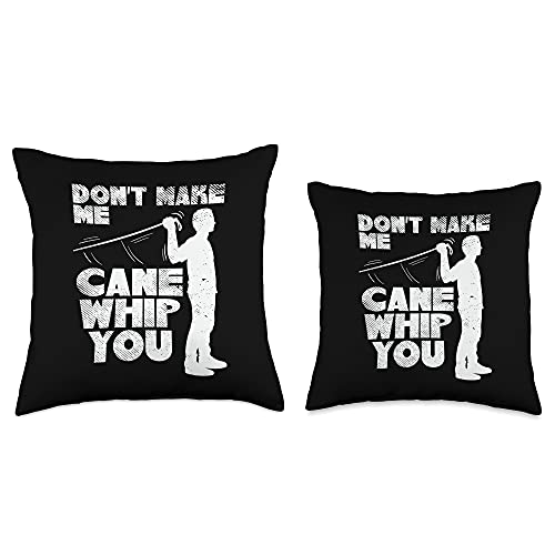 Funny Blind & Braille Gifts Don't Make My Cane Whip You Throw Pillow, 16x16, Multicolor