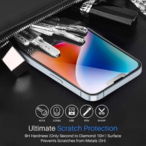 TOZO Compatible for iPhone 14 Screen Protector Compatible for iPhone 13/13 Pro Screen Protector 6.1 inch 3 Pack Premium Tempered Glass 0.26mm 9H Hardness 2.5D Film Easy Install 6.1 inch