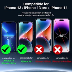 TOZO Compatible for iPhone 14 Screen Protector Compatible for iPhone 13/13 Pro Screen Protector 6.1 inch 3 Pack Premium Tempered Glass 0.26mm 9H Hardness 2.5D Film Easy Install 6.1 inch