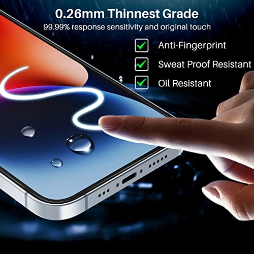 TOZO Compatible for iPhone 14 Screen Protector Compatible for iPhone 13/13 Pro Screen Protector 6.1 inch 3 Pack Premium Tempered Glass 0.26mm 9H Hardness 2.5D Film Easy Install 6.1 inch