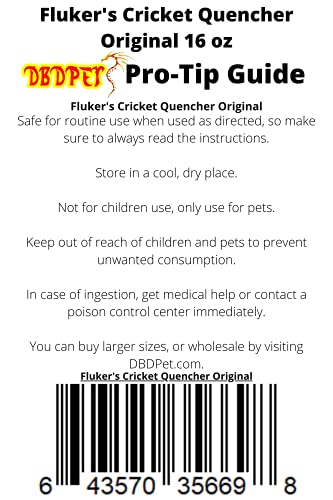 Fluker's Cricket Quencher Original Formula 16oz - Includes Attached DBDPet Pro-Tip Guide