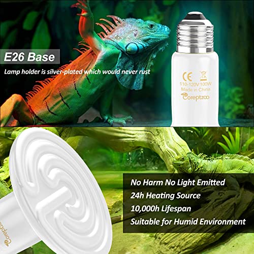 Ceramic Heat Emitter, 100W Reptiles Ceramic Heat Lamp Bulbs for Reptile,Tortoise,Coop,All Pet Spend Winter