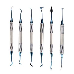 dental filling spatula,6pcs professional dental composite resin filling spatula restoration instrument tool