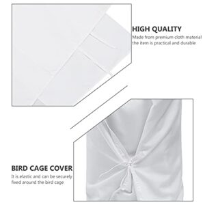 NUOBESTY Bird Cage Cover Shade Cloth Round Dome Cage Cover for Parakeets Lovebirds Budgies Finches Canary Small Bird Cage White