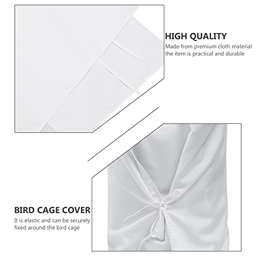 NUOBESTY Bird Cage Cover Shade Cloth Round Dome Cage Cover for Parakeets Lovebirds Budgies Finches Canary Small Bird Cage White