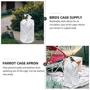 NUOBESTY Bird Cage Cover Shade Cloth Round Dome Cage Cover for Parakeets Lovebirds Budgies Finches Canary Small Bird Cage White