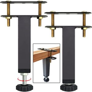 2pcs metal adjustable height bed frame support leg, steel bed frame or wooden bed center slat support leg, sofa furniture cabinet feet support leg (5.9" - 8.6")