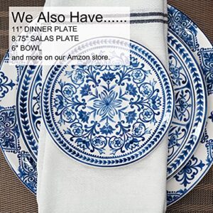 Sonemone Blue Marrakesh Tile Floral Serving Platter, 14 Inch Oval Serving Platter, Ceramic Party Serving Dishes for Entertaining, Turkey, Pizza, Microwave & Dishwasher Safe