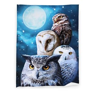 owl cute throw blanket soft lightweight warm flannel comfort gift throws bedding for home bed sofa couch travel