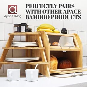 Adorn Stylish Bamboo Kitchen Countertop Organizer Corner Shelf, Space Saving 3-Tier Design for Kitchen Storage, eg Plate Rack, Spice Rack, also Living Room Display Shelves, Office Storage