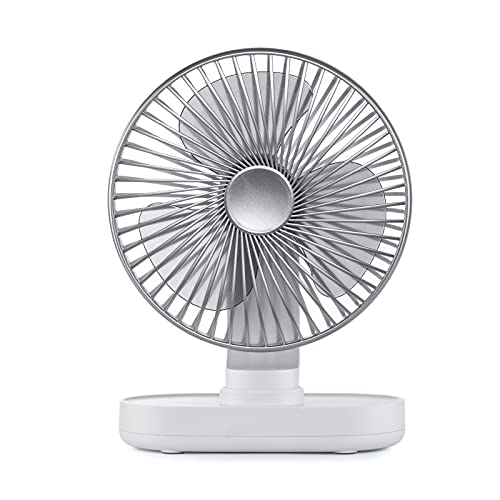 Vortex D77 White Adjustable Angle Shaking Head Quiet Air Supply Large Battery Capacity 4000mAH 4 Speed Modes Strong Wind Press Switch Rechargeable Fan