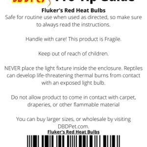 Fluker's Repta-Sun Incandescent Reptile Red Heat Bulb 75W - Includes Attached DBDPet Pro-Tip Guide