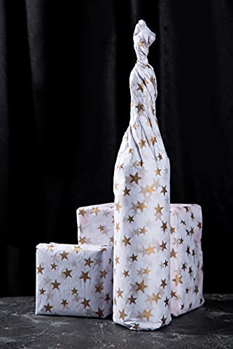 CC wonderland zone White and Gold Star Premium Tissue Paper,Perfect for Christmas, Wedding, Art Craft Idea, Party Favors Goody Bags,50 Sheets,20" x 28"Each