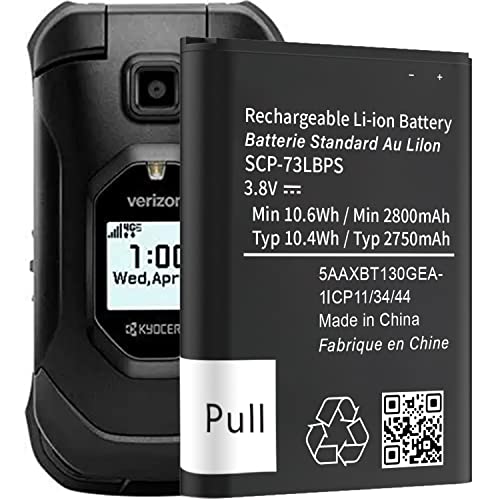 [2800mAh] SCP-73LBPS Battery,(2021 Upgraded) Super High Capacity Replacement for Kyocera DuraXV Extreme E4810 Verizon Flip Phone