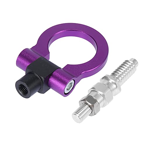 X AUTOHAUX Purple Aluminum Alloy Front Bumper Trailer Ring Eye Towing Tow Hook Screw for BMW 325i 335i 550i 125i 120i 330i 318i 530i