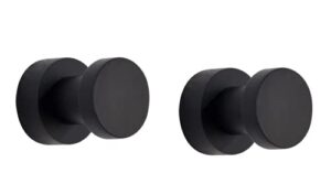 premium designer towel hooks - matte black bathroom hook wall towel hooks (2 pack) - coat hooks, heavy duty robe hook holder for bathroom, kitchen, home,, office & cabinet (matte black round