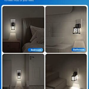 JandCase Night Light Plug- in, Dimmable Dusk-to-Dawn Sensor LED Night Light, 5000K Daylight White, 1W Indoor Decorations Retro Style, Nightlight for Kids Room, Nursery, Stairs, 6Pack