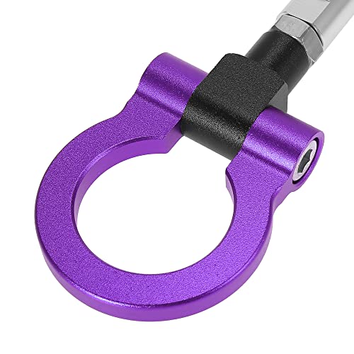 X AUTOHAUX Purple Aluminum Alloy Front Bumper Trailer Ring Eye Towing Tow Hook Screw for Subaru Impreza WRX BRZ