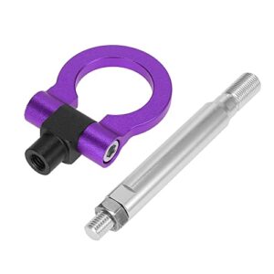 X AUTOHAUX Purple Aluminum Alloy Front Bumper Trailer Ring Eye Towing Tow Hook Screw for Subaru Impreza WRX BRZ