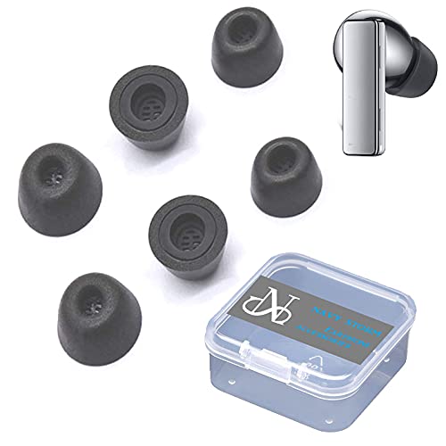 Ear Tips Earbuds Compatible with Huawei Freebuds Pro Eartips Anti-Slip Memory Foam Ear Buds Eargels Earpads Cover 6pcs L/M/S (Black)