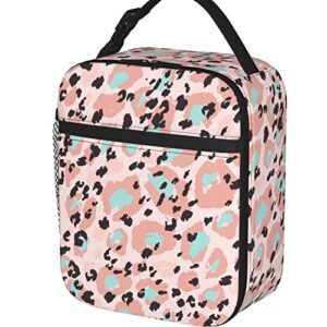 PrelerDIY Leopard Rosettes Lunch Box - Insulated Lunch Bags for Women/Men/Girls/Boys Detachable Handle Lunchbox Meal Tote Bag