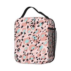 PrelerDIY Leopard Rosettes Lunch Box - Insulated Lunch Bags for Women/Men/Girls/Boys Detachable Handle Lunchbox Meal Tote Bag