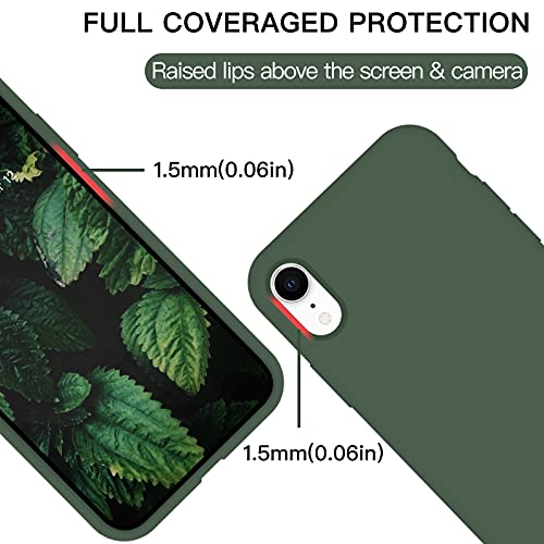 ZVastt iPhone XR Case, iPhone XR Phone Case Liquid Silicone Gel Rubber Slim Phone Case Soft Anti-Scratch Durable Microfiber Lining Full Body Shockproof Protective Cover iPhone XR 6.1", Forest Green