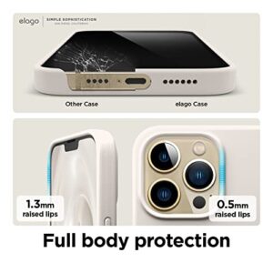 elago Compatible with iPhone 13 Pro Max Case, Liquid Silicone Case, Full Body Screen Camera Protective Cover, Shockproof, Slim Phone Case, Anti-Scratch Soft Microfiber Lining, 6.7 inch (Stone)