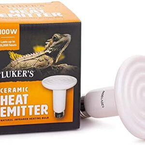 Fluker's Ceramic Heat Emitter for Reptiles 100W - Includes Attached DBDPet Pro-Tip Guide