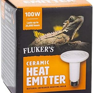 Fluker's Ceramic Heat Emitter for Reptiles 100W - Includes Attached DBDPet Pro-Tip Guide