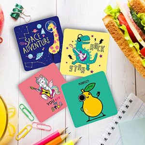 JOACHIO Lunch Box Notes for Kids, Inspirational and Motivational 60 Pieces Cards Lunch Notes for Girls, Boys, Child & Teens School Lunchbox, 3.5'' x 3.5'', Bring Jokes and Funny Puns