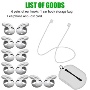 GWAWG 6 Pairs AirPods Pro Ear Hooks [Added Storage Pouch] Covers Anti-Slip Ear Covers Accessories Compatible with Apple AirPods Pro Silicone Material