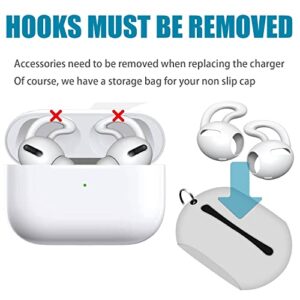 GWAWG 6 Pairs AirPods Pro Ear Hooks [Added Storage Pouch] Covers Anti-Slip Ear Covers Accessories Compatible with Apple AirPods Pro Silicone Material