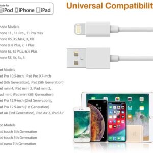 5 Pack(10FT)[Apple MFi Certified] iPhone Charger Long Lightning Cable Fast Charging iPhone Charger Cord Compatible iPhone 14/14 Pro Max/13 Pro Max/12/11 Pro Max/Mini/XS MAX/XR/XS/X/8/7/Plus/6 iPad