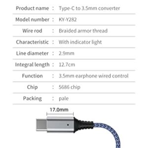 USB-C to 3.5 mm Headphone Jack Adapter, USB-C to Aux Audio Dongle Cable, Compatible with iPad Pro, iPad Air, Android Phones and Tablets by TEKTURN