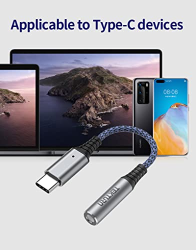 USB-C to 3.5 mm Headphone Jack Adapter, USB-C to Aux Audio Dongle Cable, Compatible with iPad Pro, iPad Air, Android Phones and Tablets by TEKTURN