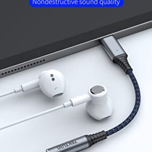 USB-C to 3.5 mm Headphone Jack Adapter, USB-C to Aux Audio Dongle Cable, Compatible with iPad Pro, iPad Air, Android Phones and Tablets by TEKTURN