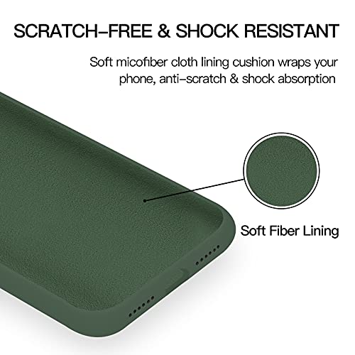 ZVastt iPhone X Case, iPhone Xs Case Liquid Silicone Gel Rubber Slim Phone Case Soft Anti-Scratch Durable Microfiber Lining Full Body Shockproof Protective Cover for iPhone Xs/X 5.8", Forest Green