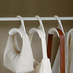 PP Handbag Hooks Arch Safety Hanger Space Saving Portable Bag Holders for Hanging Bags Shoulder Bags Ties Scarves Hats Belts Shawls for Cloakroom Wardrobe Closet Display Gift, Set of 4 (White)