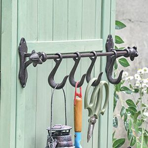 sungmor cast iron wall hook, heavy duty metal coat rack wall mount, farmhouse villa garden kitchen balcony hallway decorative hooks for clothes, keys, hand tools, mugs, bags, umbrella, sundries