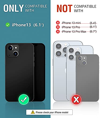 OCASE Compatible with iPhone 13 Wallet Case, PU Leather Flip Folio Case with Card Holders RFID Blocking Kickstand [Shockproof TPU Inner Shell] Phone Cover 6.1 Inch 2021 (Black)