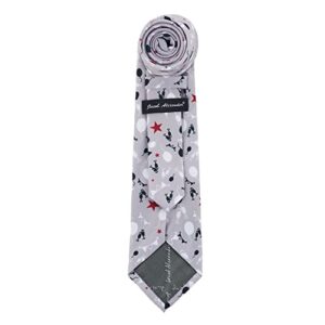 Jacob Alexander Men's Balloons Star Champagne Toast Decor Happy New Year Extra Long Neck Tie - Gray